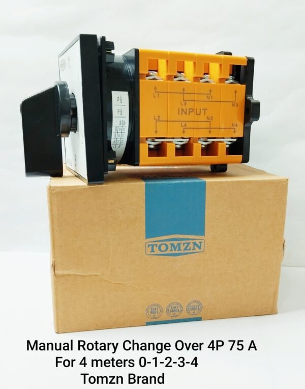 Rotary Change Over Switch, 4P, 75A, 0-1-2-3-4 Points, AC, Tomzn, Manual ...