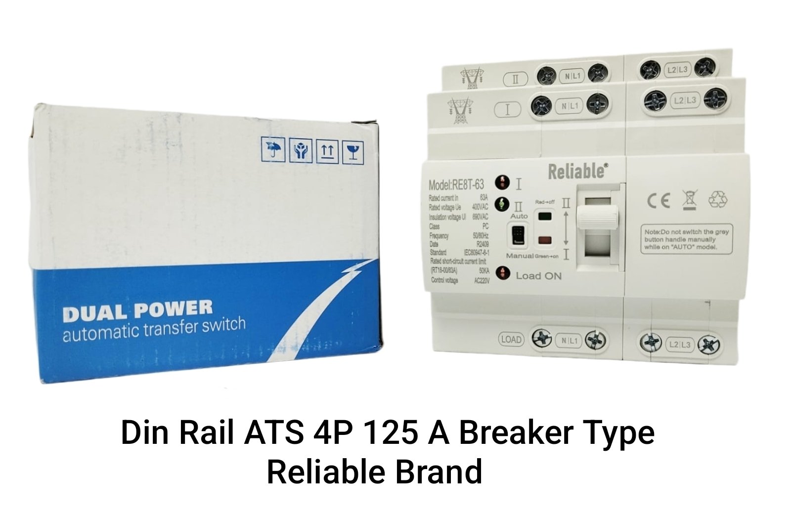 4P 63A ATS, Breaker Type ATS of Reliable, L-N 220V 110V, Dual Power ...